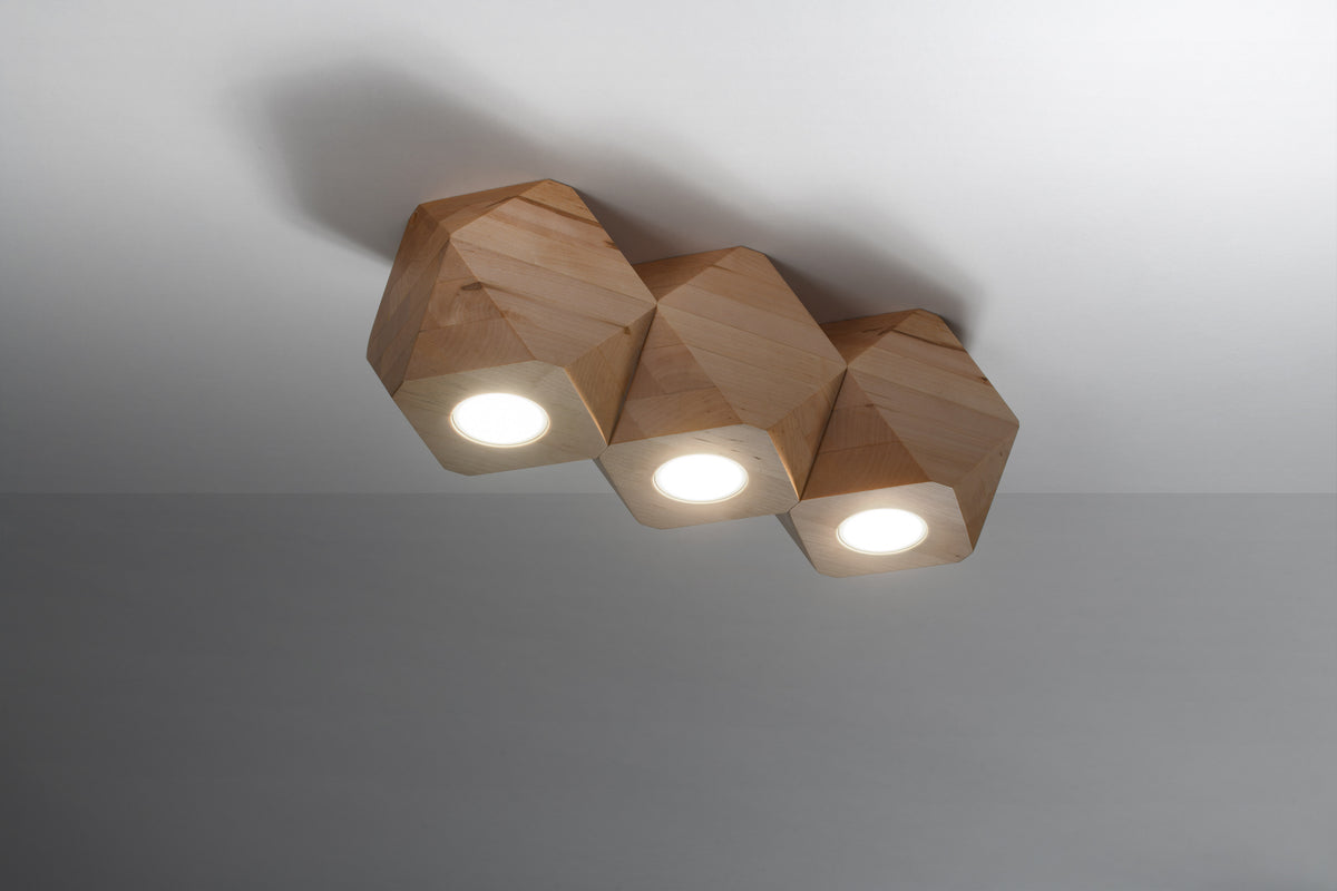 Plafond WOODY 3 natural wood – Leam Lights